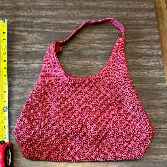 Bags | Red Crochet Shoulder Bag Sturdy Bottom | Poshmark